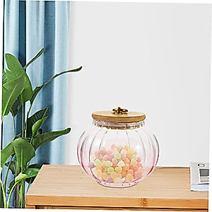 SHOWERORO Glass Storage Jar Tea Kettle Glass Clear Container Candy Jars with Lids Galss Canister Dry Fruit Container Coffee Bean Storage Food Jar Household Dried Food Jar Glass Candy Jar Jam
