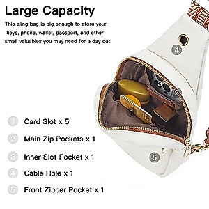 Telena Sling Bag for Women Vegan Leather Small Fanny Pack Crossbody Chest Bag Beige Brown