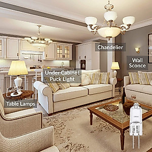 WokHok G4 Bulb, Halogen Light Bulbs 12 V 20W 2 Pin,Long Lifetime G4 Light Bulb for Under Cabinet Puck Light, Chandeliers,Accent Lights, Track Lighting, Warm White/Dimmable,12 Pack