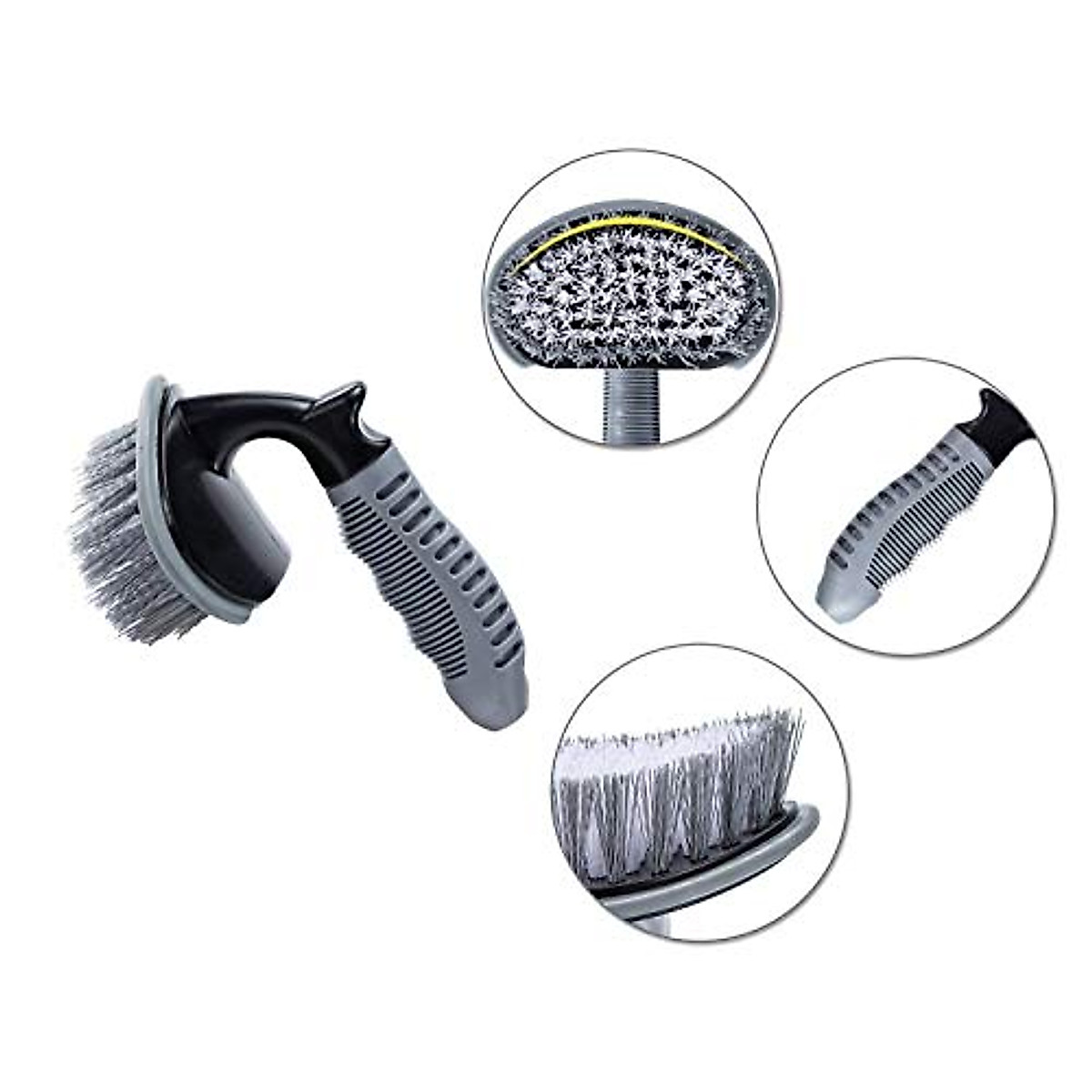 Aaskuu 2 Pcs Steel and Alloy Wheel Cleaning Brush, Rim Cleaner for Your Car, Motorcycle or Bicycle Tire Brush Washing Tool