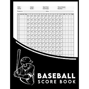 Baseball Scorebook Large Print: 120 Pages Baseball Game Stats Sheets, Baseball Score Keeper Book Perfect for Baseball Training... Trainer, Players