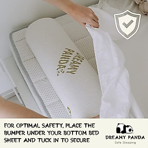 DREAMYPANDA Bed Bumpers for Toddlers — Bed Rail for Toddlers — Soft & Breathable Pillow with Bamboo Cover Plus Portable Travel Bag — White, Size XL