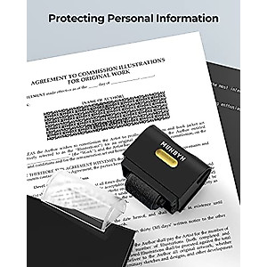 MUNBYN Identity Theft Protection Roller Stamp with a Box Opener, Shipping Label Printer