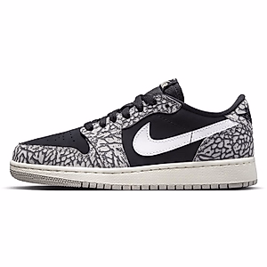 NIKE Big Kid's Jordan 1 Retro Low OG Black/Muslin/Tech Grey/White (CZ0858 001) - 7,7 Big Kid