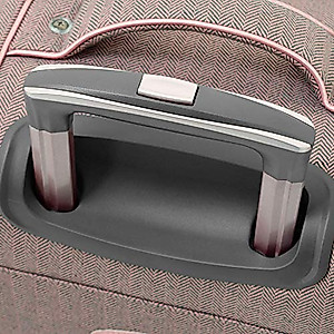 LONDON FOG Newcastle Softside Expandable Spinner Luggage, Rose Charcoal Herringbone, 4 Piece Set