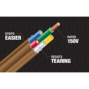 Southwire 64170422 18/7 Solid Copper Class 2 Power-Limited Thermostat Wire; 50 feet ; Brown