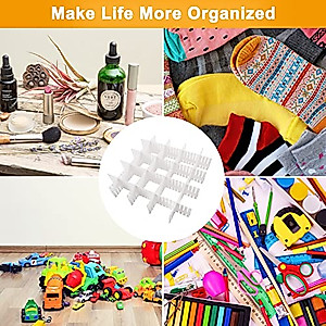 RealPlus 40 Pack of Drawer Dividers Adjustable Drawer Storage Organizer for Closet,Office Desk,Kitchen Storage,Dresser,Makeup Tools,Socks
