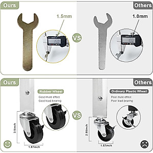 DEANIC 3 Tier Foldable Storage Shelves with Wheels, Large Capacity Shelving Unit, Freestanding Metal Wire Shelf Rack, No Assembly Organizer Rack for Garage Kitchen, Basement, Pantry(White)
