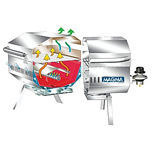 Magma Products Gas Grill, Double Locking Stowable Pedestal Mount