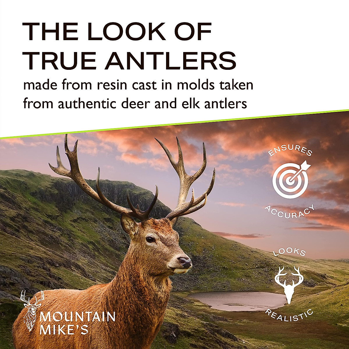 Mountain Mike's - Antler Fireplace Tool Set - Decor Inspired by The Great Outdoors - Durable Replicated Deer and Elk Antlers - Includes Shovel, Brush, and Poker