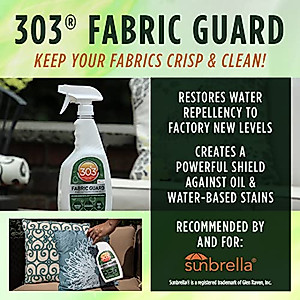 303 Fabric Guard - Restores Water and Stain Repellency To Factory New Levels, Simple and Easy To Use, Manufacturer Recommended, Safe For All Fabrics, 32oz (30606CSR) Packaging May Vary
