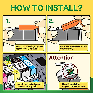 CHINGER Compatible Ink cartridges Replacement for Canon 280 281 PGI-280XXL CLI-281XXL PGI280 XXL CLI281XXL Used in PIXMA TR7520 TR8520 TS9120 TS6120 TS6220 TS6320 TS8320 TS8220 TS8120 Printer (5 Pack)