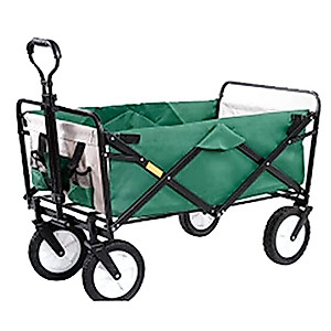 Collapsible Folding Wagon, Folding Wagon,Collapsible Utility Outdoor Cart,with Rubber Universal Wheels,for Camping Garden Beach All Terrain with Side
