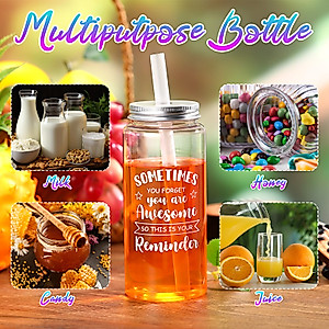 Pickmesh 24 Pcs Employee Appreciation Gifts Bulk Plastic Cups with Lids and Straws 13.5 oz Inspirational Reusable Coffee Cups Christmas Thank You Tumblers with Lids Straws for Staff Coworker Teacher