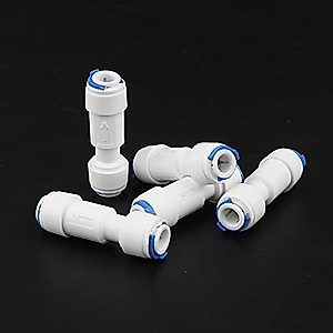 1/4-Inch Quick Connect Check Fitting Valve for RO Pure Check Water Valve Reverse Osmosis System Pack of 5