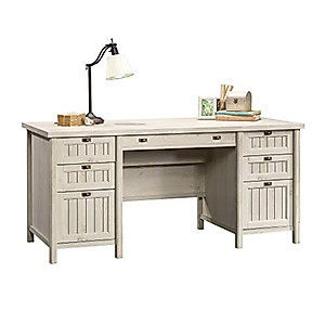 Sauder Costa Executive Desk, L: 65.12" x W: 29.53" x H: 30.0", Chalked Chestnut finish
