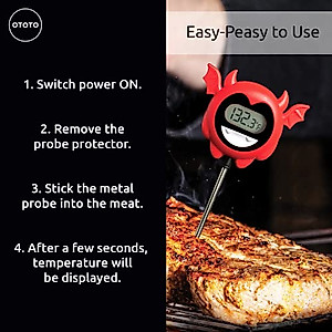 Hell Done Meat Thermometer Digital by OTOTO - Food Thermometer for Cooking Thermometer for Meat, Digital Thermometer, Cooking Gifts, Cooking Gadgets, Cool Kitchen Gadgets
