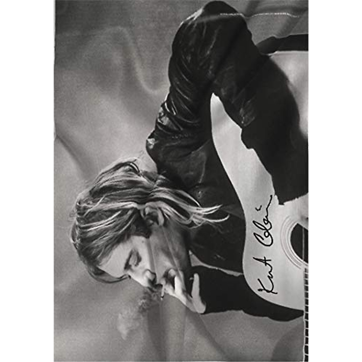 signs-unique Kurt Cobain & Guitar Large Fabric Poster / Flag 1100mm x 750mm (hr)
