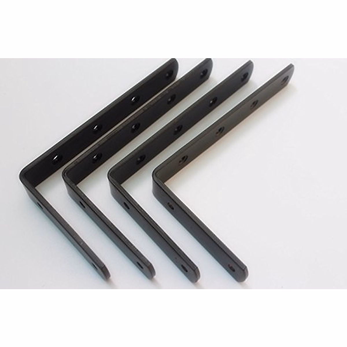 MHMYDZ 8 Pcs Matte Black Steel"L" Corner Brace Joint Angle Bracket Shelf Bracket Wall Hanging with Screws 125mmX75mm/5 InchX3 Inch Decorative Corner Brackets Joint Angle Bracket