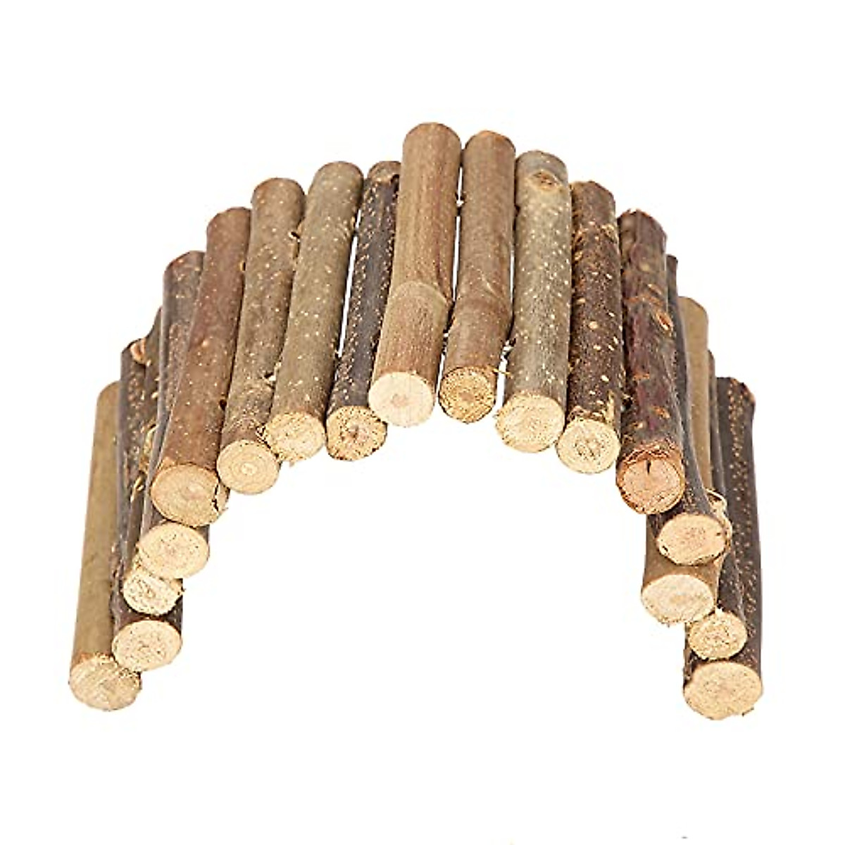 Pssopp Twig Ladder Wooden Fun Bridge for Guinea Pigs Hamster Mouse Rat Small Animal(M)