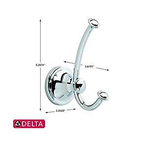 Delta Faucet 132890, Bathroom Accessories, Silverton Towel Hook, Polished Chrome