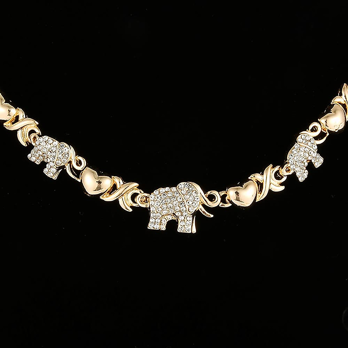 Giffor African Elephant Rings 14K Animal Jewelry Sets For Women Bracelets Bangle Gold Filled Earrings Necklaces Gifts Friendship