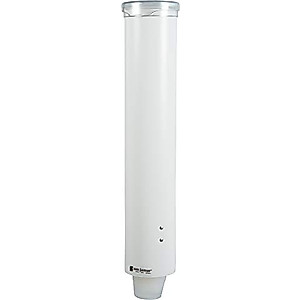 San Jamar C4160WH Small Pull-Type Water Cup Dispenser, Fits 3 to 4-1/2 oz Cone Cups and 3 to 5 oz Flat Bottom Cups, White