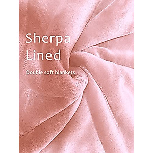 Warm HUGS Always Compassion Blanket - Cozy Pink Sherpa Fleece Throw Blanket for Couch and Bed. Super Comfort Thick and Fuzzy. Soft and Warm. Like a nap in The Sun! (65x50)