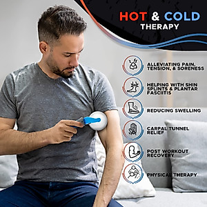 Cold Massage Roller Ball | Cold Therapy | Ice Roller Ball with Handle | cryo Stick | Relieve Muscle Pain - by Prime Fitness (Blue)