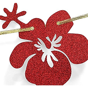 Aloha 30 Banner, Aloha Party Decorations, Hawaiian 30th Birthday Banner for Tropical Luau Birthday Party Decorations, Palm Leaf Decorations Gold Green Glitter