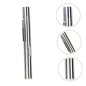 Gatuida 2pcs Flashlight Penlights Pen Lights for Nurses Pen Electric Torch Pen Light for Nurses Nurse Pen Lights LED Pen Light Rechargeable Pen Light Handheld Pen Light Metal Silver