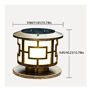 Solar Light European Style LED Column Head Lamp Fence Door Post Lamp Villa Home Garden Garden Light Outdoor Light Garden Lamp (Size : 250mm)