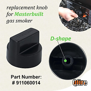Qfire 911060014 - Control Knob Compatible with Masterbuilt 20051311 gs30d 2-Door Propane Gas Smoker