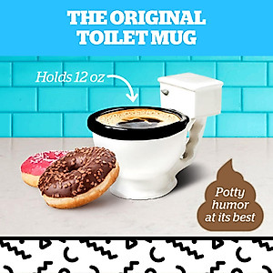 BigMouth Inc. The Original Toilet Mug - Novelty Coffee Mug - Hilarious 12 oz Ceramic Coffee Cup – Perfect for Home or Office, Makes a Great Gag Gift for All Ages