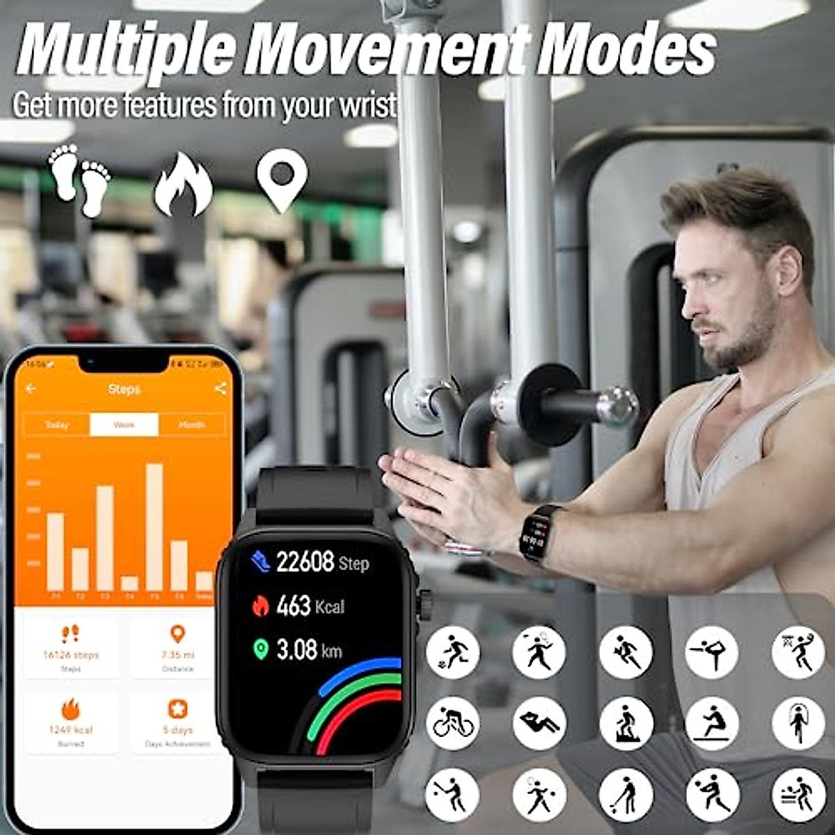 FILIEKEU 𝑯𝒆𝒂𝒓𝒕 𝑹𝒂𝒕𝒆 𝑺𝒎𝒂𝒓𝒕𝒘𝒂𝒕𝒄𝒉𝒆𝒔 Men Women Temperature Sleep Monitoring Fitness Smart Watch Bluetooth Call Waterproof 100 Sport Activity Trackers Calories for Android iOS Phone