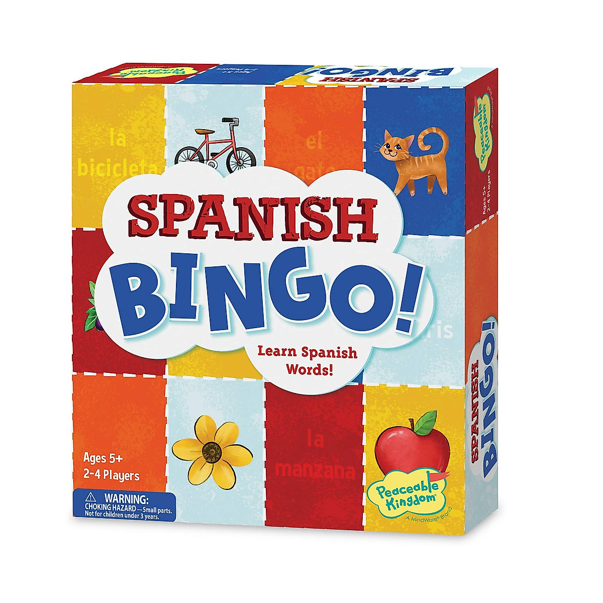 Peaceable Kingdom Spanish Bingo - Language-Learning Games for Kids - Includes a Pronunciation Guide