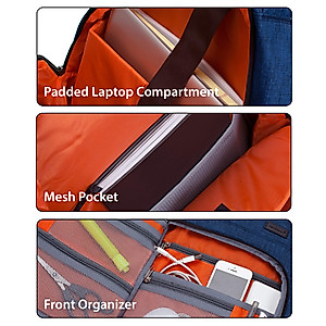 Rockland Slim Pro USB Laptop Backpack, Blue, Large