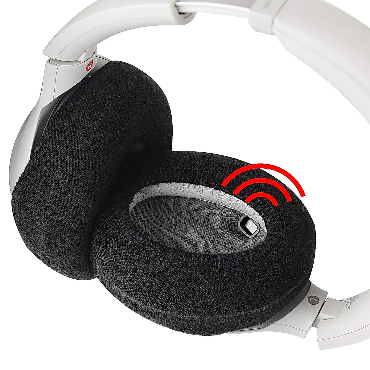 Geekria 2 Pairs Knit Headphones Ear Covers, Washable &amp; Stretchable Sanitary Earcup Protectors for Over-Ear Headset Ear Pads, Sweat Cover for Warm &amp; Comfort (Size M/Black)