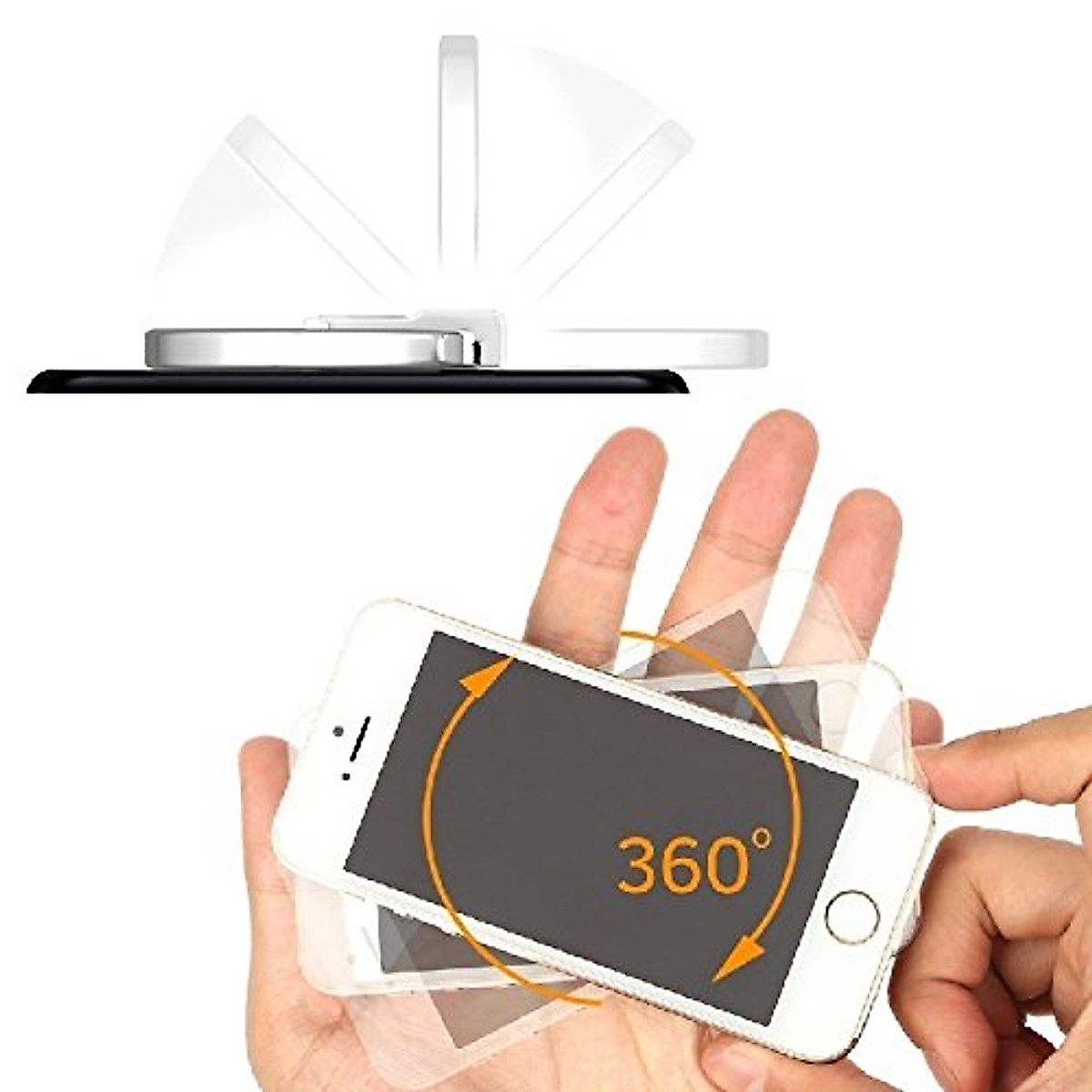 AccessoryHappy Mickey Ears Ring Stand, Rhinestone Crystal Bling Diamond 360° Rotation Cell Phone Stent Holder Grip Kickstand Compatible with iPhone 7 7 Plus iPhone 8 8 Plus 6S 6 Galaxy S7 S8 (Pink)