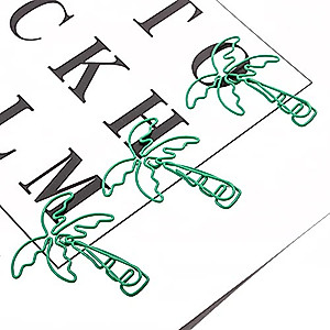 30Pcs Coconut Tree Shape Paper Clips Green Palm Tree Bookmarks Planner Clips for Office School Supplies Birthday Wedding Decoration