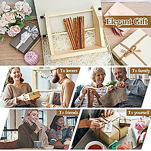 Juexica Yarn Ball Holder Double Revolving Yarn Holder with 12 Bamboo Crochet Hook Wood Yarn Holder Wooden Bamboo Crochet Hooks for Crocheting Knitting DIY Craft