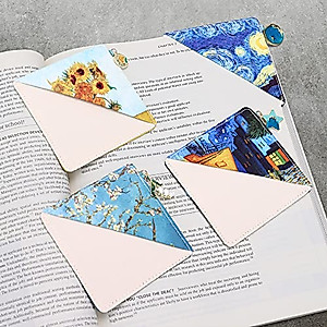 Corner Bookmark (with Tassel / Ornaments / Flower Letter Embroidery) 4 Packs Canvas Cute Book Marker for Women Kids Men Book Lovers Bookworm Gifts