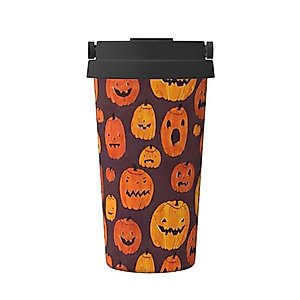 WANGXUEE Halloween Pumpkin1 Print 500ml Stainless Steel Travel Tumbler Double Wall Vacuum Insulated Coffee Mug