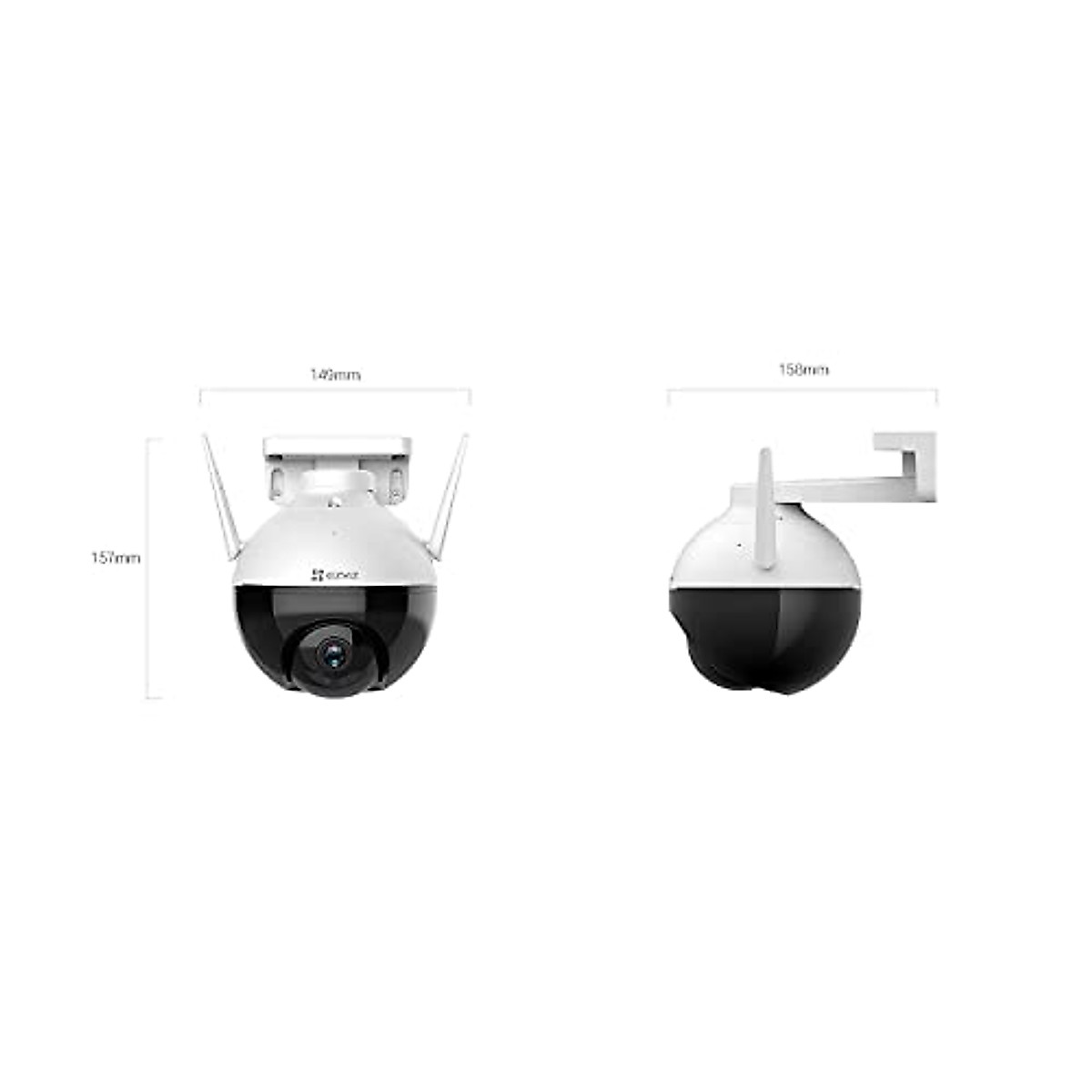 EZVIZ Outdoor Camera Pan/Tilt/Zoom, 360° Visual Coverage, 1080P WiFi Security Cam, IP65 Waterproof, Color Night Vision, AI-Powered Person Detection, Support MicroSD Card up to 256GB | C8C