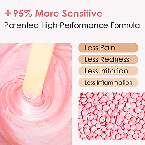 Large 1.2 lb Wax Beads for Facial, Bikini, Brazilian, Legs - Painless Coarse and Fine Hair Removal for Sensitive Skin and Whole Body. DELEXI