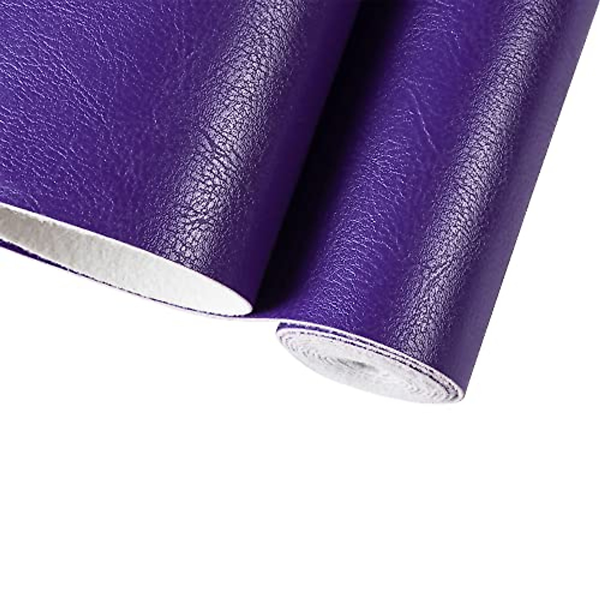 Faux Leather Sheets Rolls Solid Color 12"X53" Large Size,Natural Textured Smooth Surface PU Synthetic for Leather Earrings, Hair Bows, Sewing and Different DIY Projects (Purple)