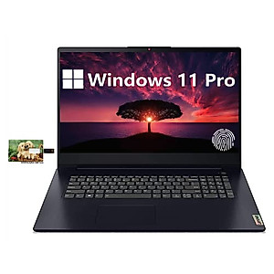 New Lenovo IdeaPad 3 Business Laptop, 17.3" HD Display, AMD Ryzen 5 5500U, Windows 11 Pro, 20GB RAM, 512GB SSD, Fingerprint, 32GB Durlyfish USB Card