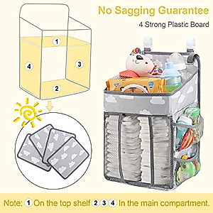 Accmor Hanging Baby Diaper Caddy Organizer, Diaper Stacker, Baby Crib Hanging Classified Storage Bag Organizer for Changing Table, Crib, Playard or Wall & Nursery Organization