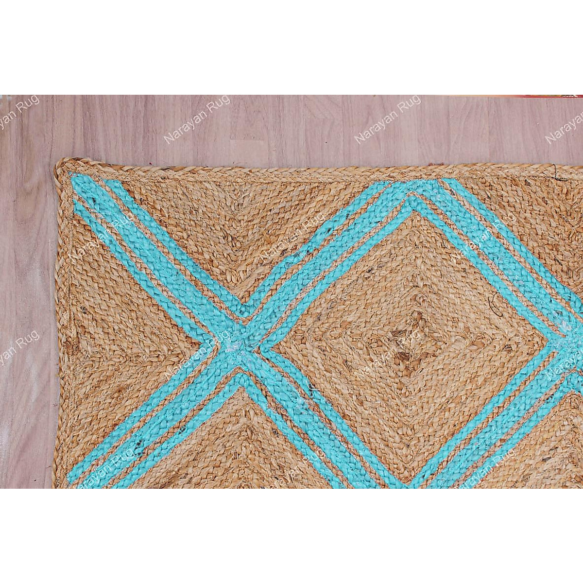 Narayan Rug Natural Jute Hand Braided Diamond Pattern Rug Bohemian Rug Decor Rug Handwoven Rug Custom Rug Decorative Rug