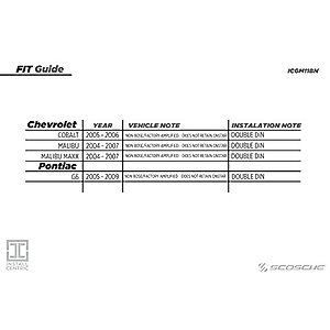 SCOSCHE Install Centric ICGM11BN Compatible with Select GM 2004-09 Double DIN Complete Basic Installation Solution for Installing an Aftermarket Stereo,Black